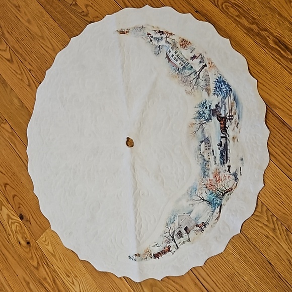 Holiday | Vintage Tree Skirt Winter Theme Horse Sleigh Christms 35 ...